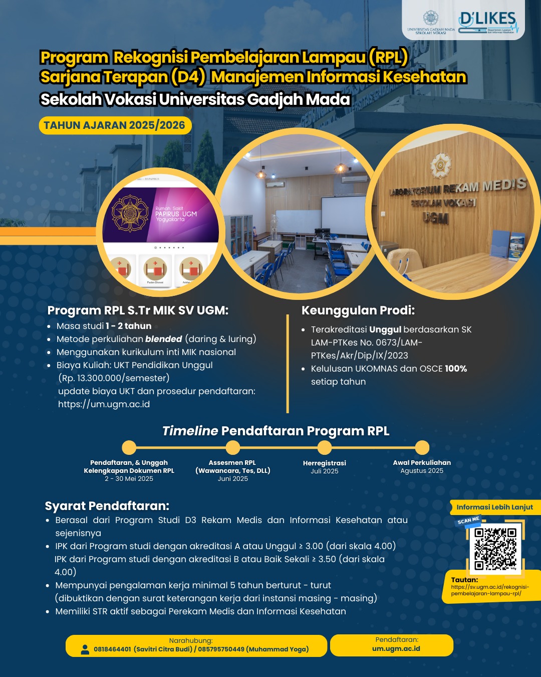 Pendaftaran Program Rekognisi Pembelajaran Lampau (RPL) Sarjana Terapan (D4) Manajemen Informasi ...